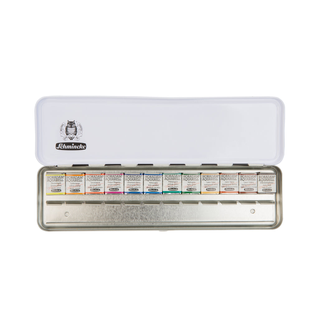 Schmincke HORADAM Watercolour 12 x Half Pan SLIMLINE EDITION Set ...